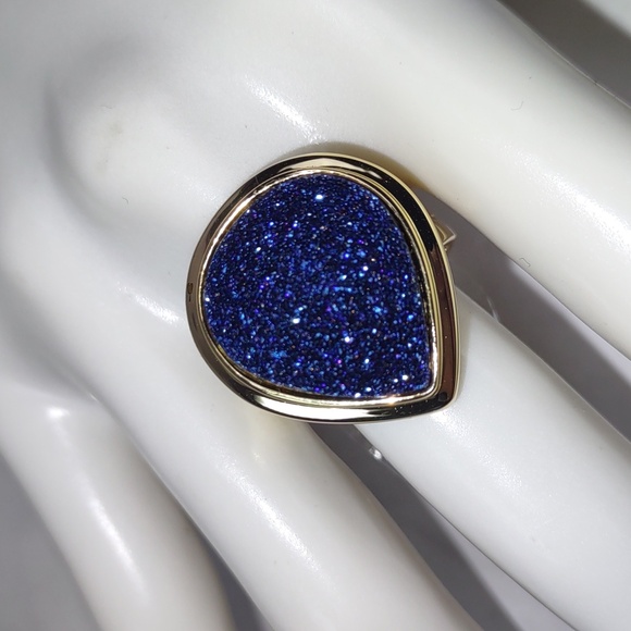 Jewelry | Royal Blue Druzy Quartz Ring | Poshmark